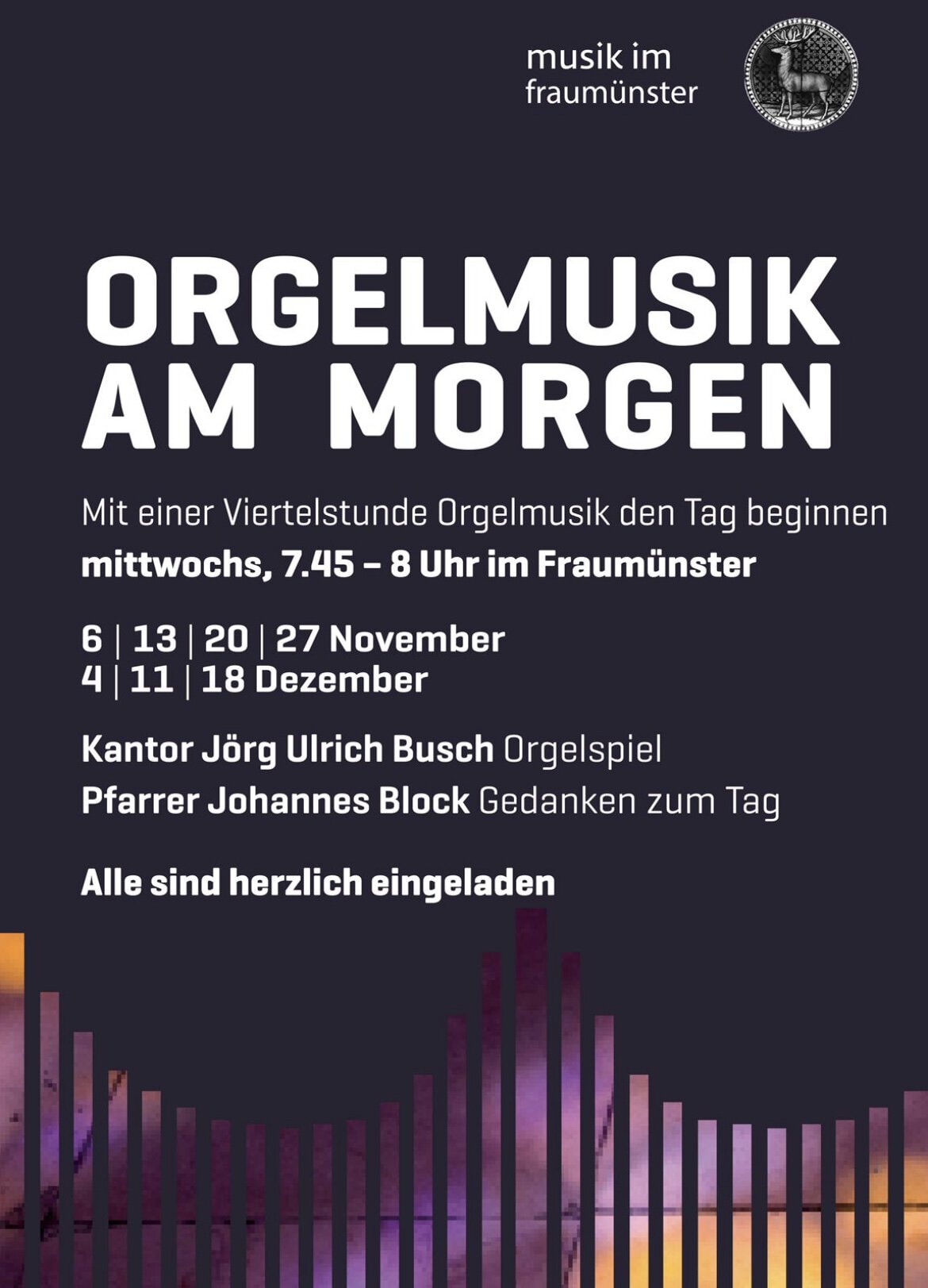Orgelmusik am Morgen - Musik im Fraumünster, Zürich